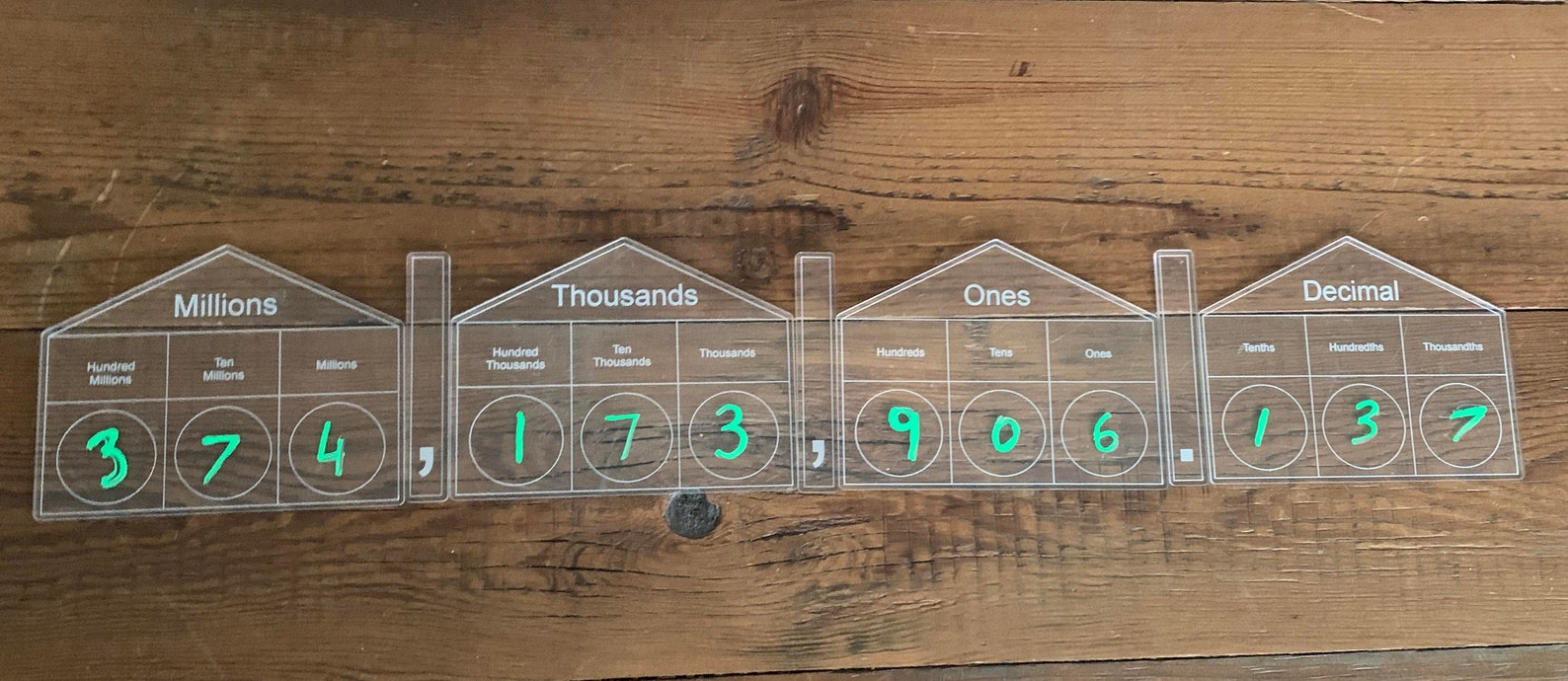 Acrylic Place Value Set, Place Value Street Set, Math Set, Numbers Set ...