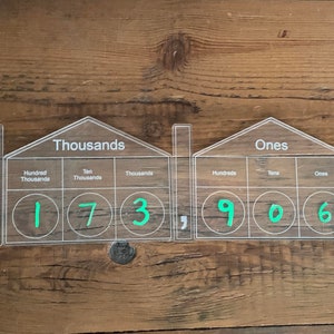 Acrylic Place Value Set, Place Value Street Set, Math Set, Numbers Set ...