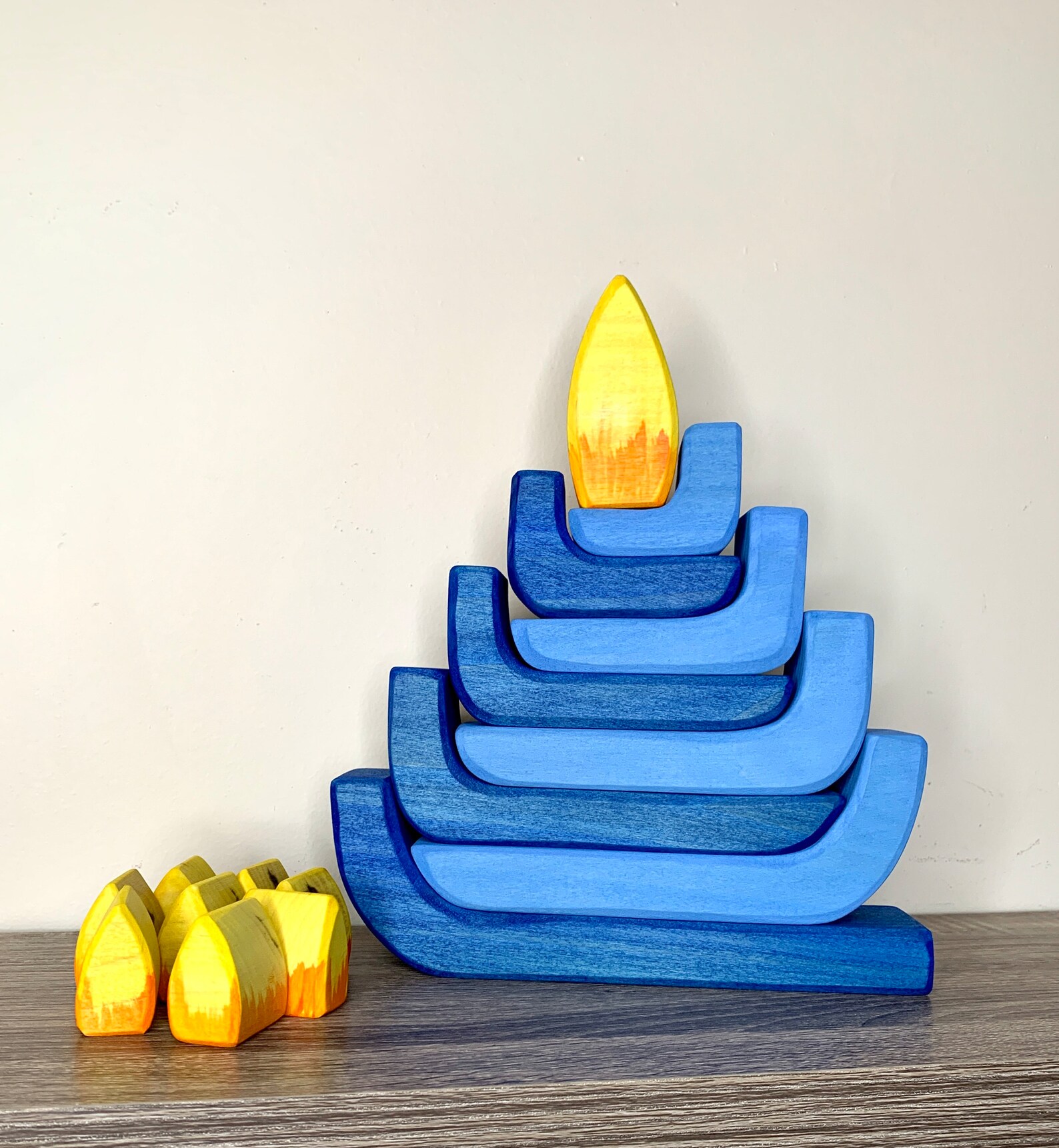 Wooden Menorah Menorah Stacker Kids Menorah Hanukkah - Etsy