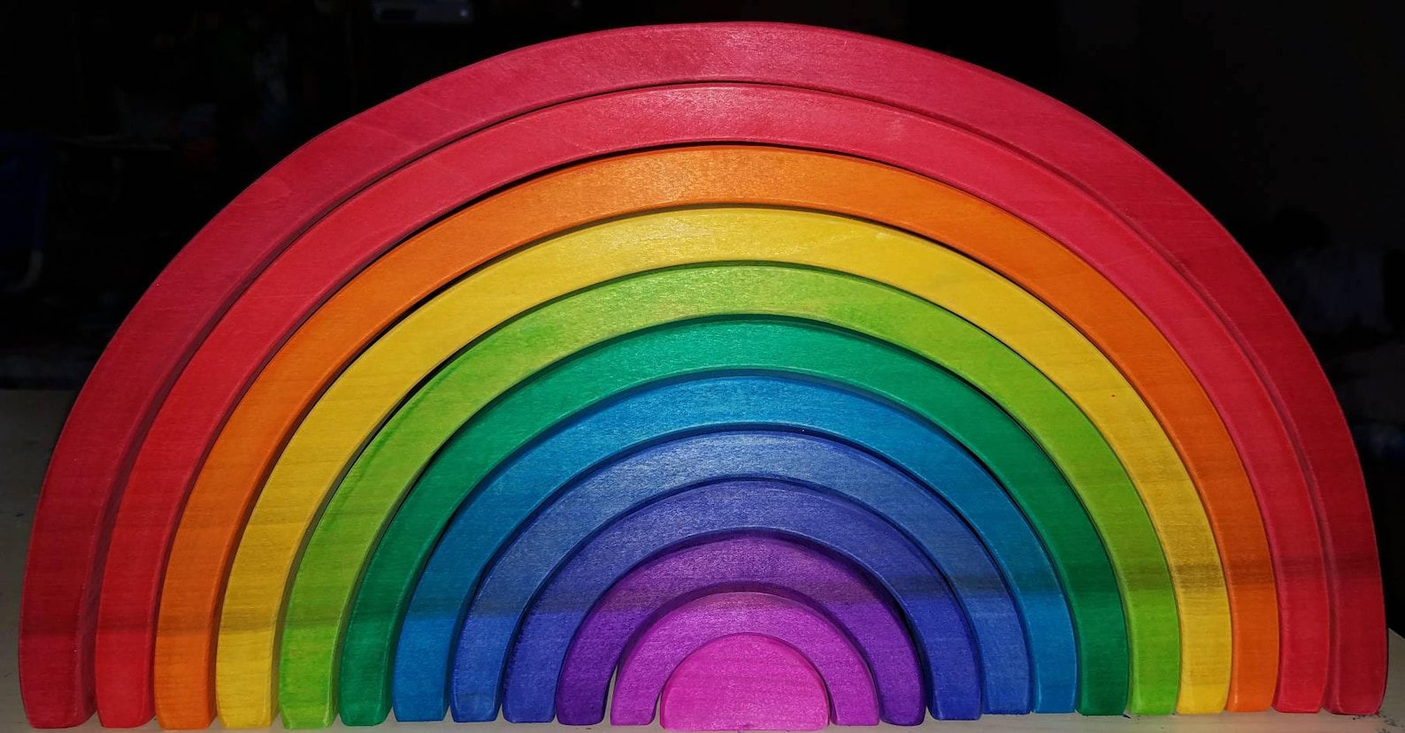 Rainbow Stacker Puzzle With Semi Circles Set Rainbow Puzzle | Etsy
