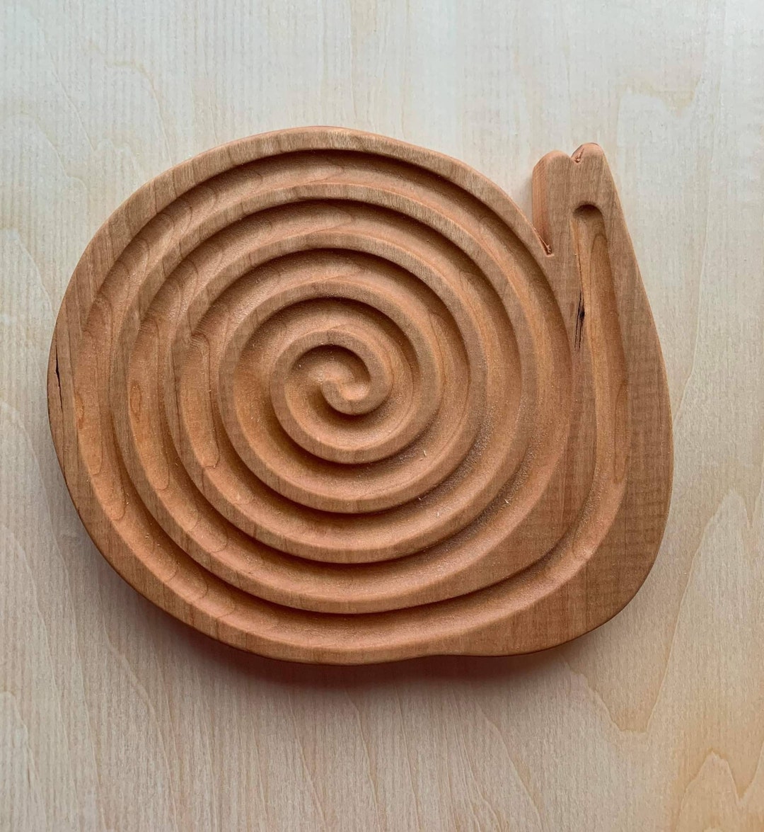 Snail Finger Tracing Board. Finger Labyrinth, Wooden Sensory Activity ...