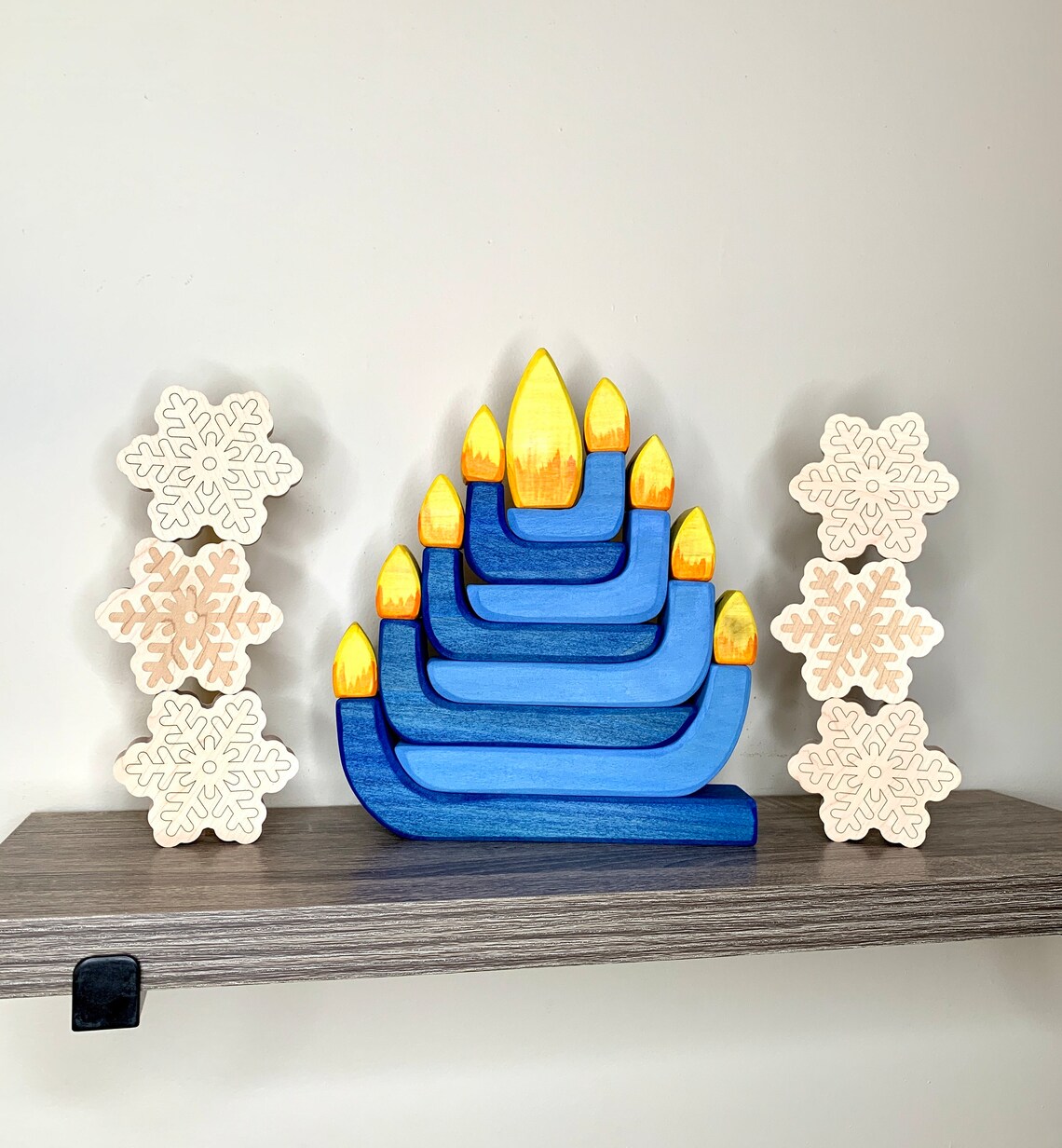 Wooden Menorah Menorah Stacker Kids Menorah Hanukkah - Etsy