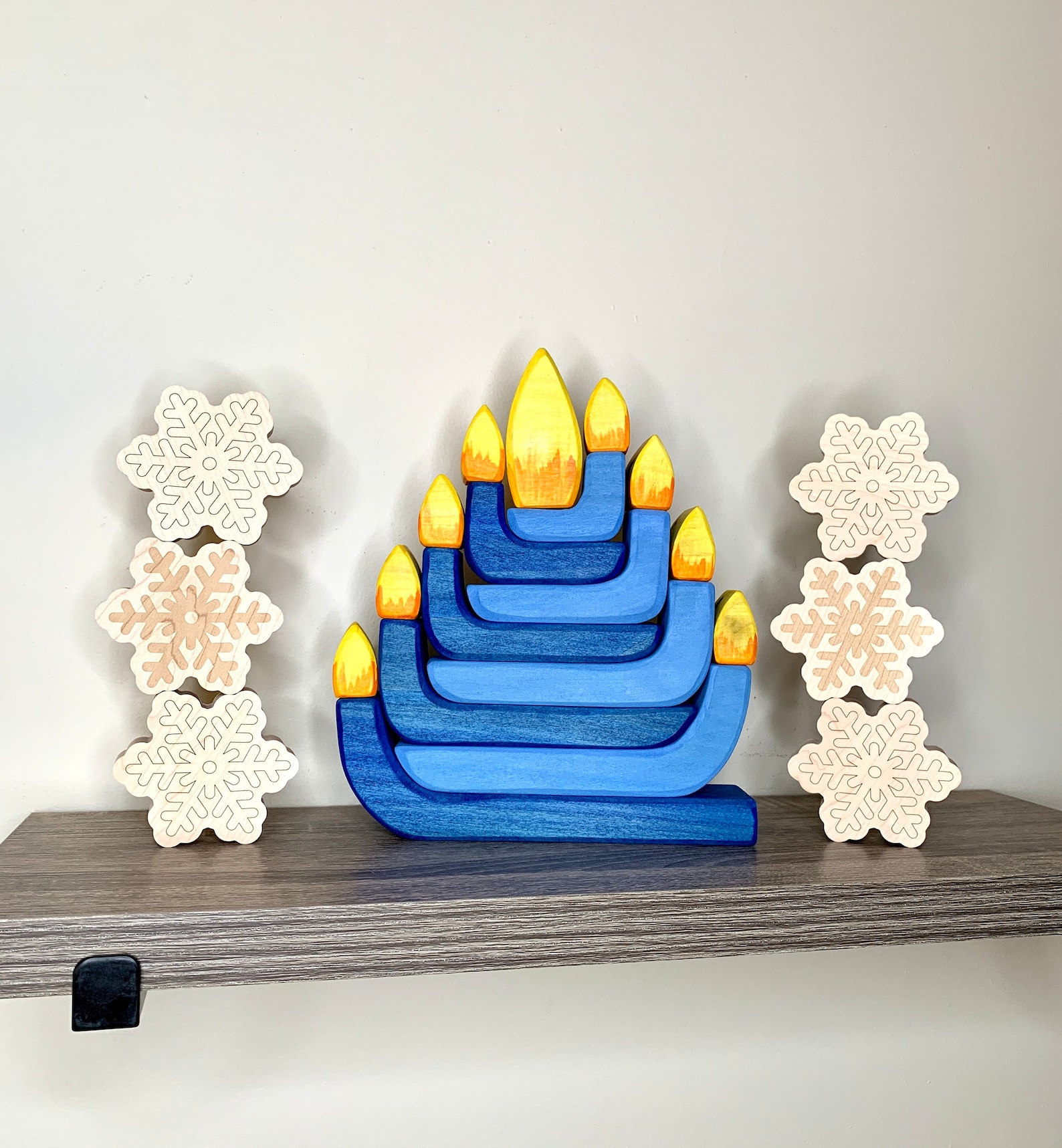 Wooden Menorah Menorah Stacker Kids Menorah Hanukkah - Etsy