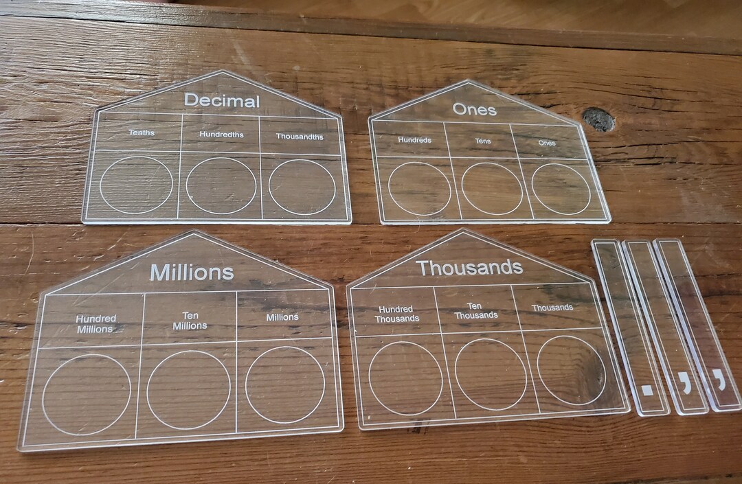 Acrylic Place Value Set, Place Value Street Set, Math Set, Numbers Set ...