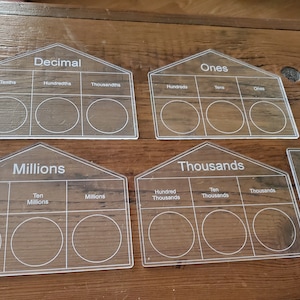 Acrylic Place Value Set, Place Value Street Set, Math Set, Numbers Set ...
