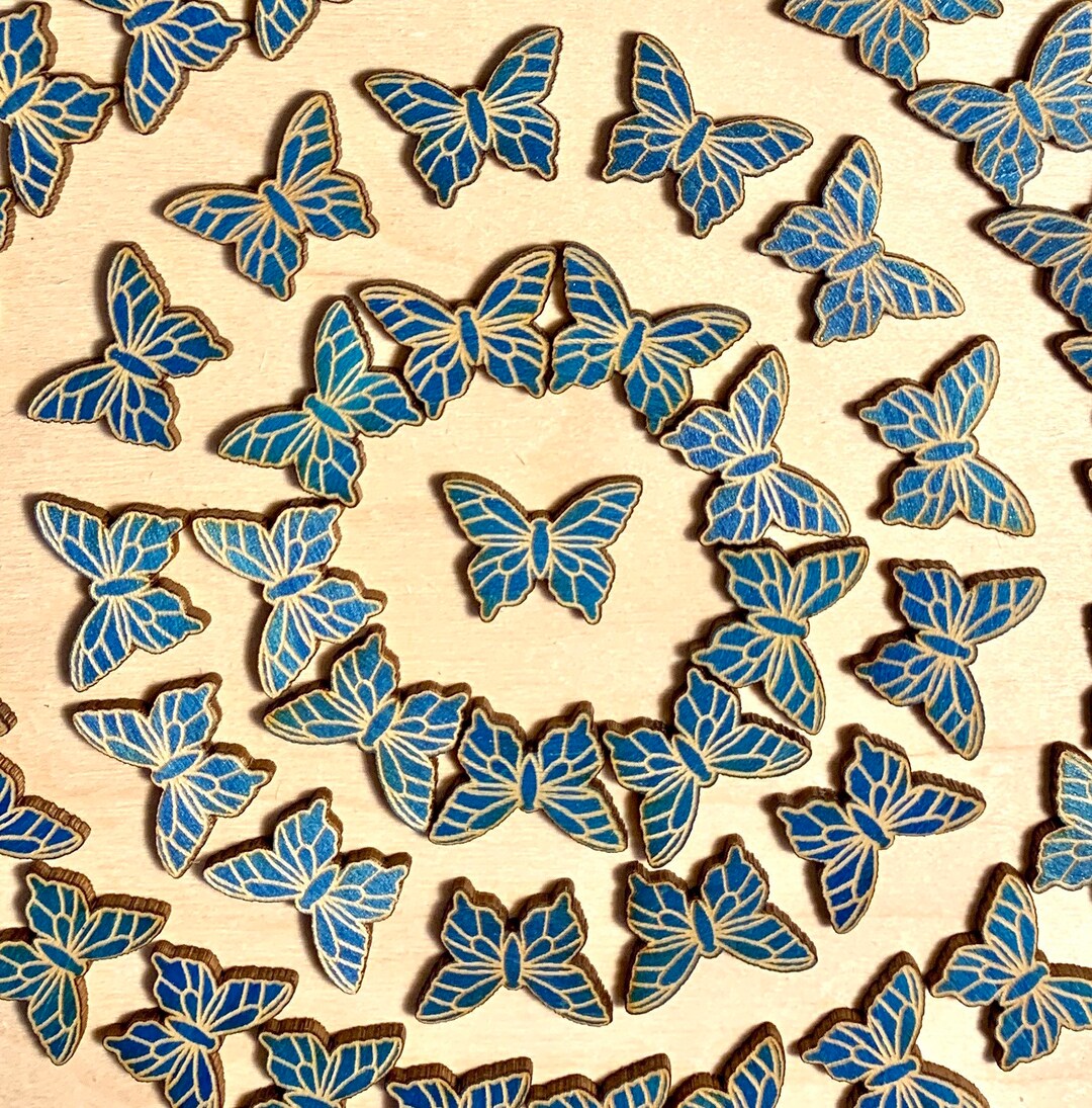 100 Blue Morpho Counters, Loose Parts Manipulatives, 100 Board Counters ...