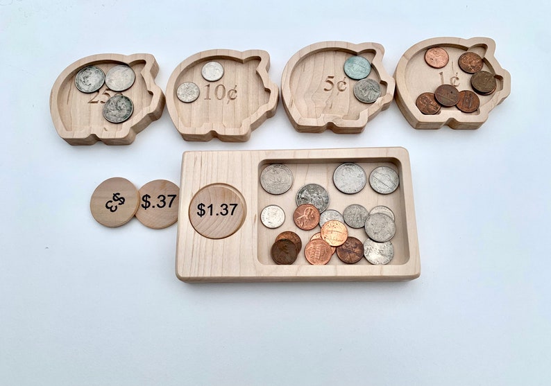 Money Sorting Activity Wooden Sand Tray Math Board - Etsy