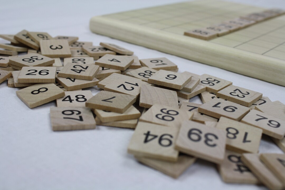 Number Tiles, Counting Squares, Wooden Numbers, 1-100, Learn to Count ...