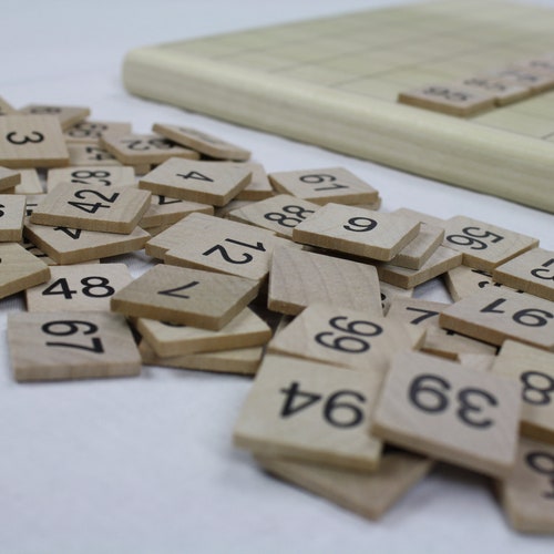 Number Tiles Counting Squares Wooden Numbers 1-100 Learn - Etsy