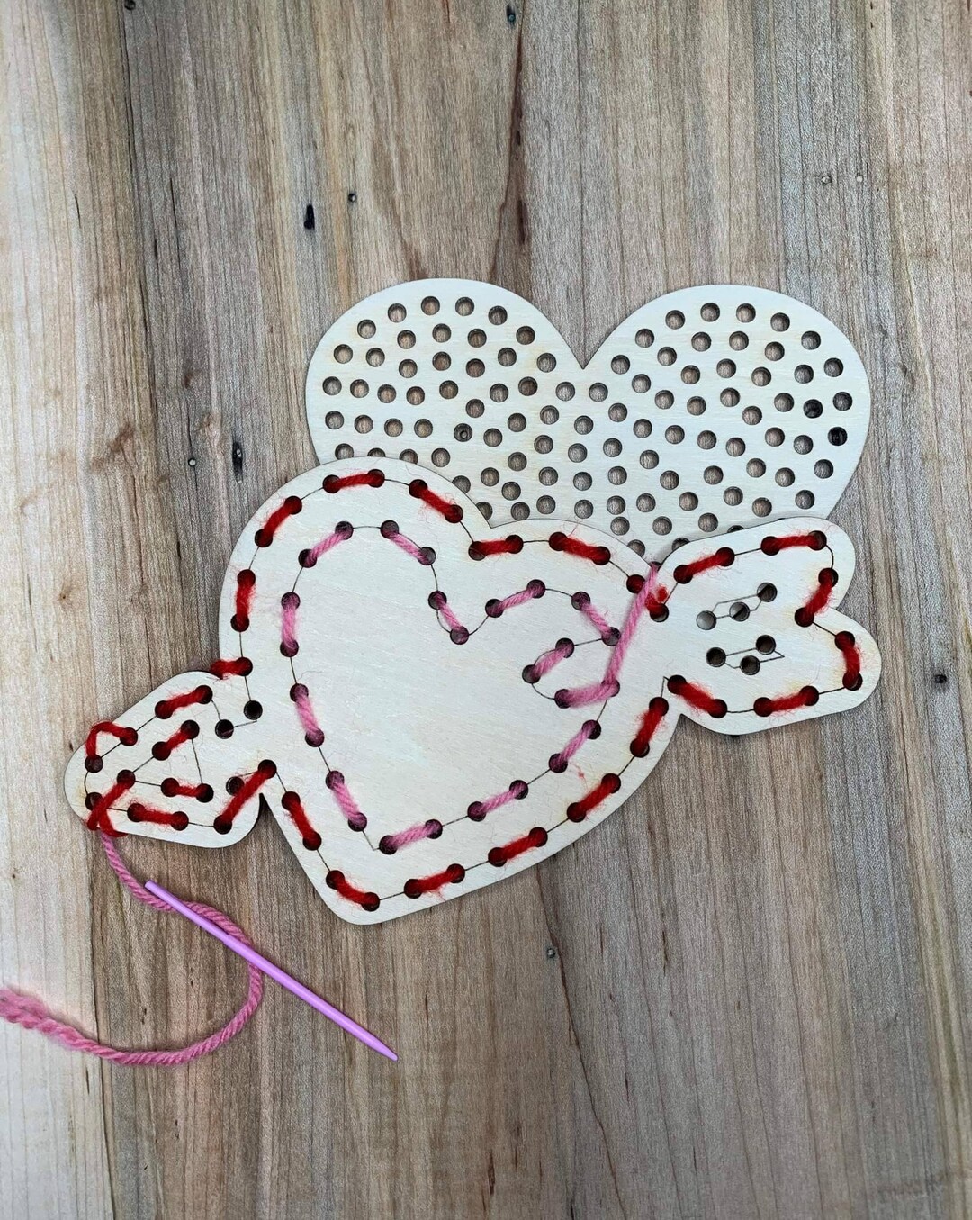 Wooden Valentines Lacing Card Craft Set, Wooden Yarn Weaving Crafting ...