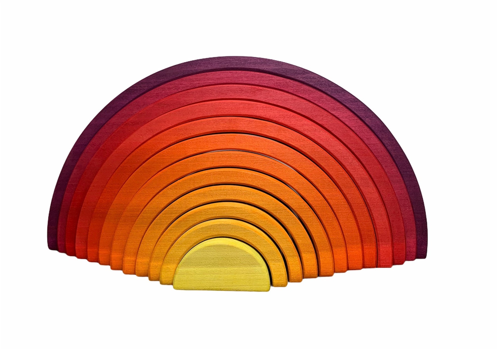 Rainbow Stacker Puzzle With Semicircles Set, Rainbow Puzzle, Montessori ...
