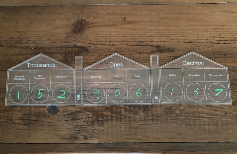 Acrylic Place Value Set, Place Value Street Set, Math Set, Numbers Set ...