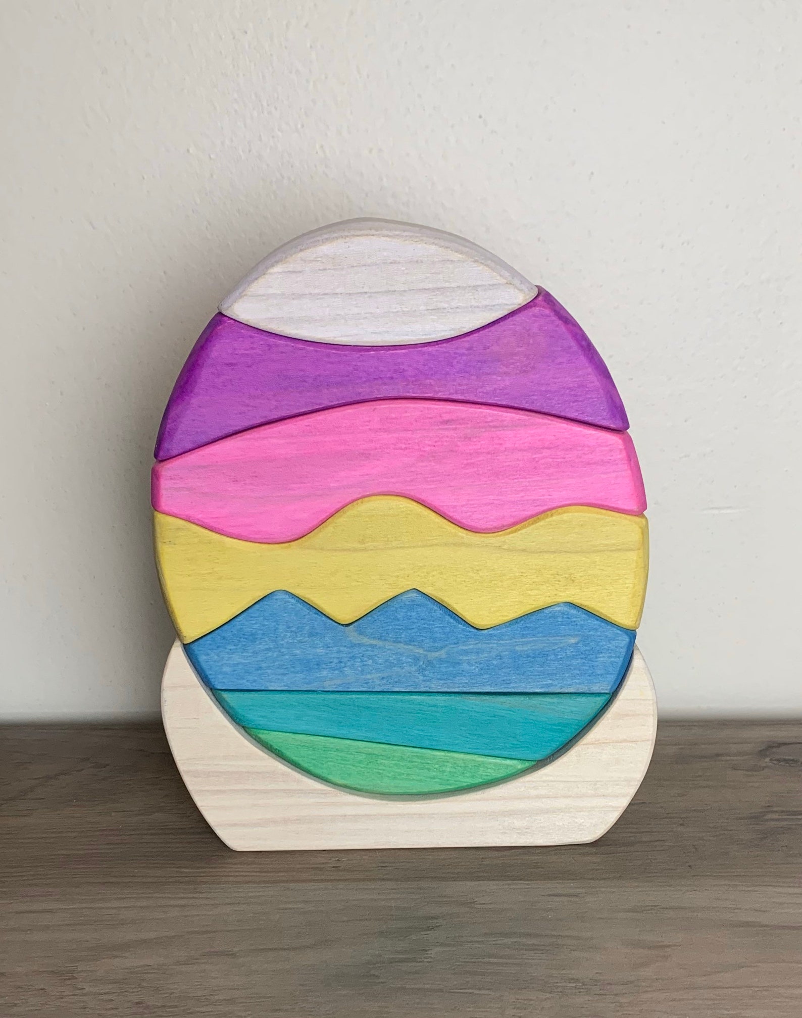 Wooden Stacking Egg Wooden Egg Egg Stacking Toy Easter Toy - Etsy