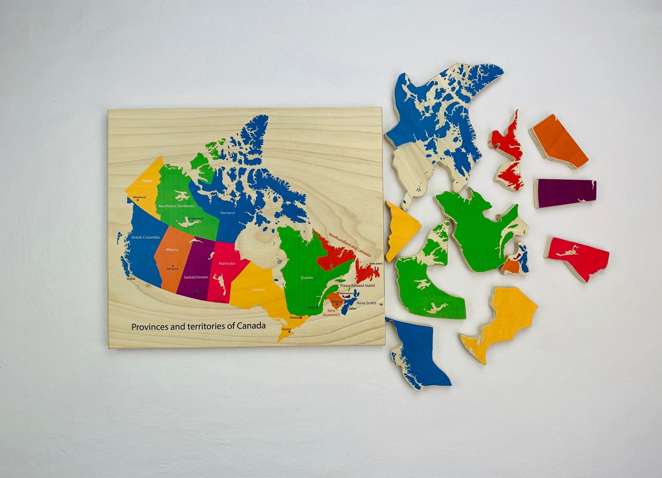 Provinces and territories of Canada Canadian map puzzle | Etsy
