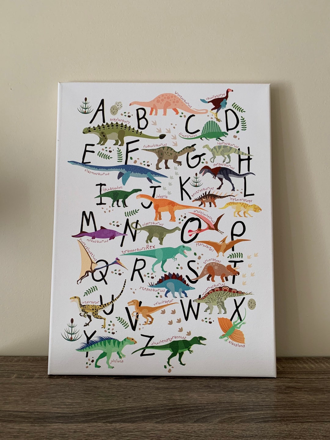 Dinosaur Alphabet, Alphabet Poster, Canvas Poster, Canvas Print ...
