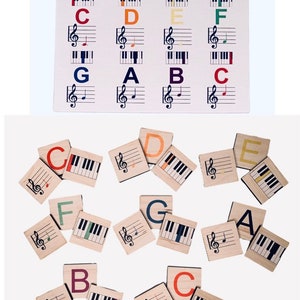3 Part Music Tiles for Treble Clef Scale, Music Learning Set, Music ...