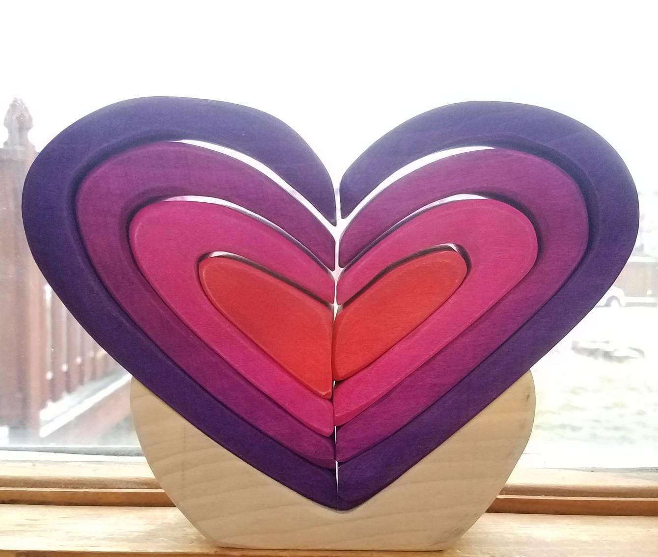 Wooden Heart Stacker Valentine's Day Gift Wooden Heart | Etsy