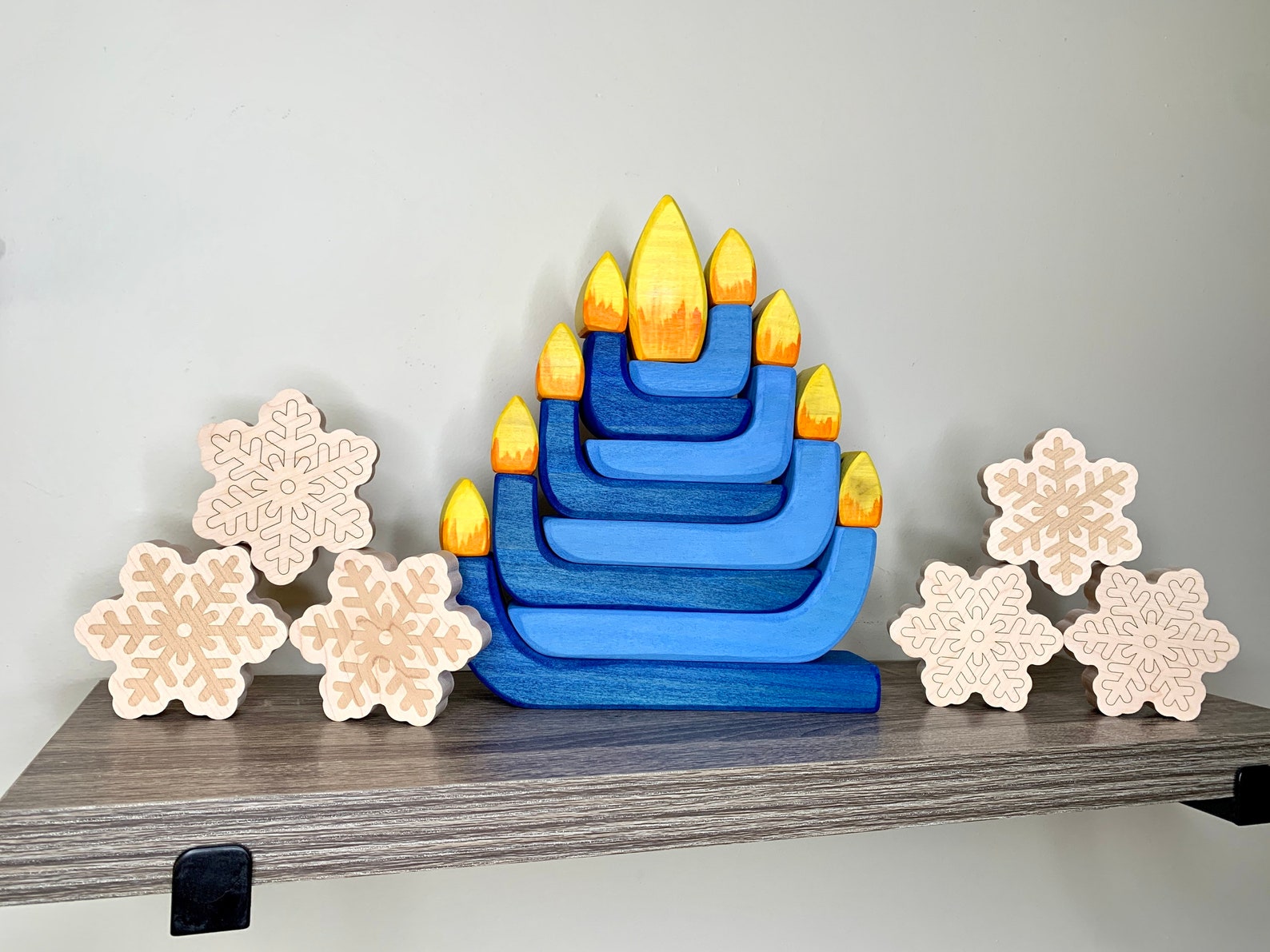 Wooden Menorah, Menorah Stacker, Kids Menorah, Hanukkah Stacker ...
