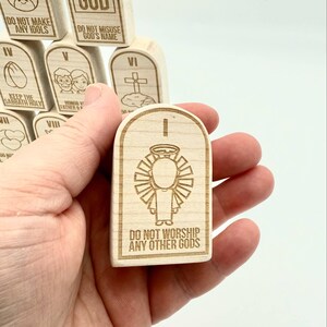 Wooden 10 Commandments Blocks | Christian Montessori Toy | Bible ...