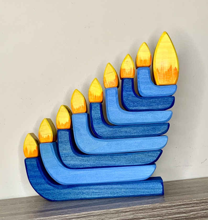 Wooden Menorah Menorah Stacker Kids Menorah Hanukkah - Etsy