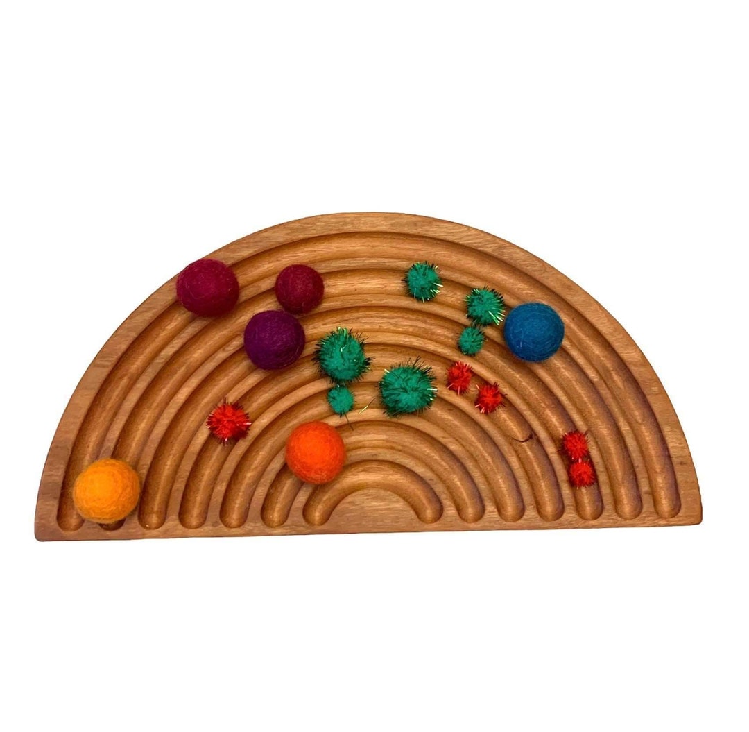 Rainbow Finger Tracing Board. Finger Labyrinth, Wooden Sensory Activity ...