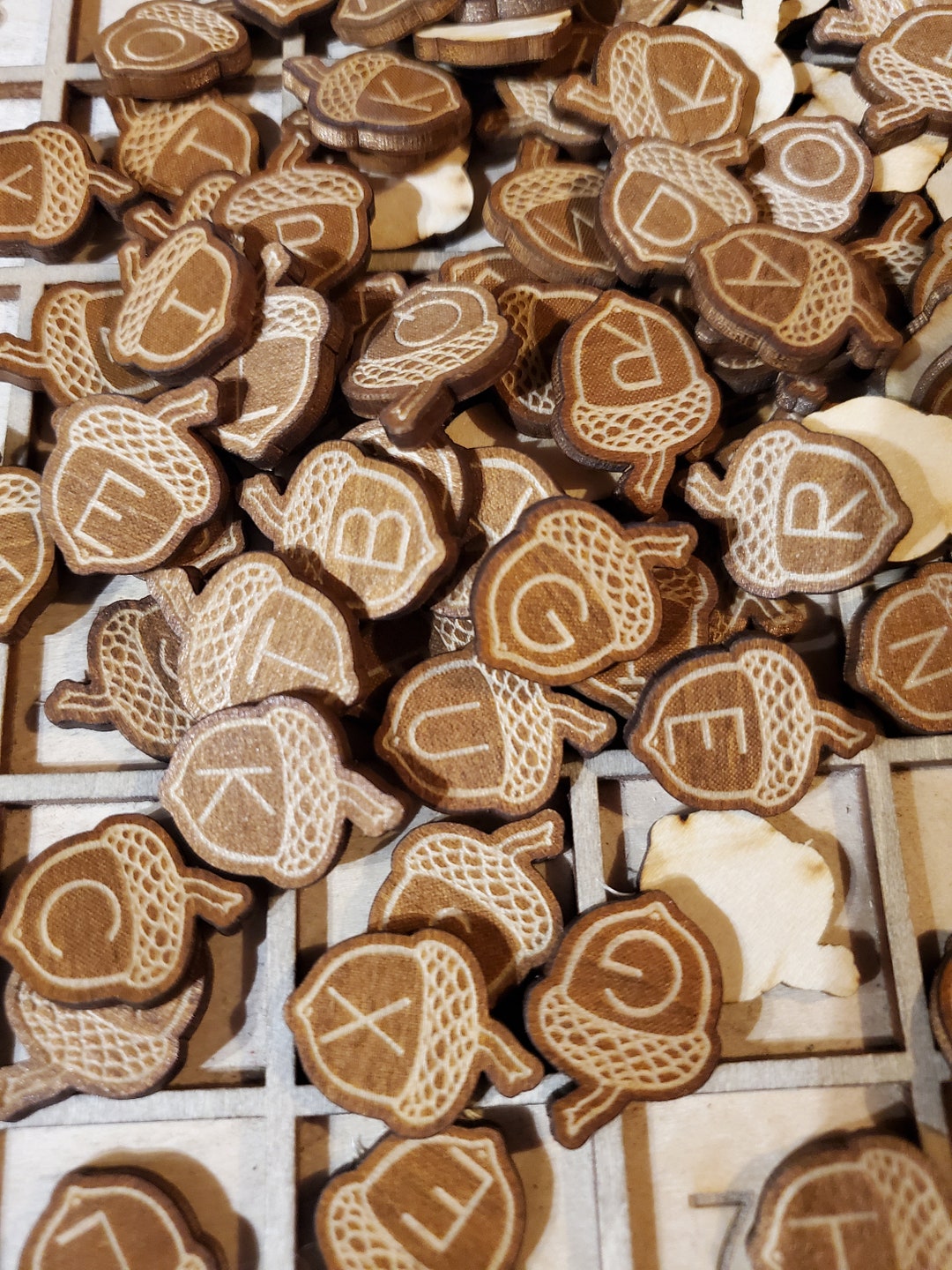 100 Alphabet Acorn Counters Loose Parts Manipulatives, 100 Board ...