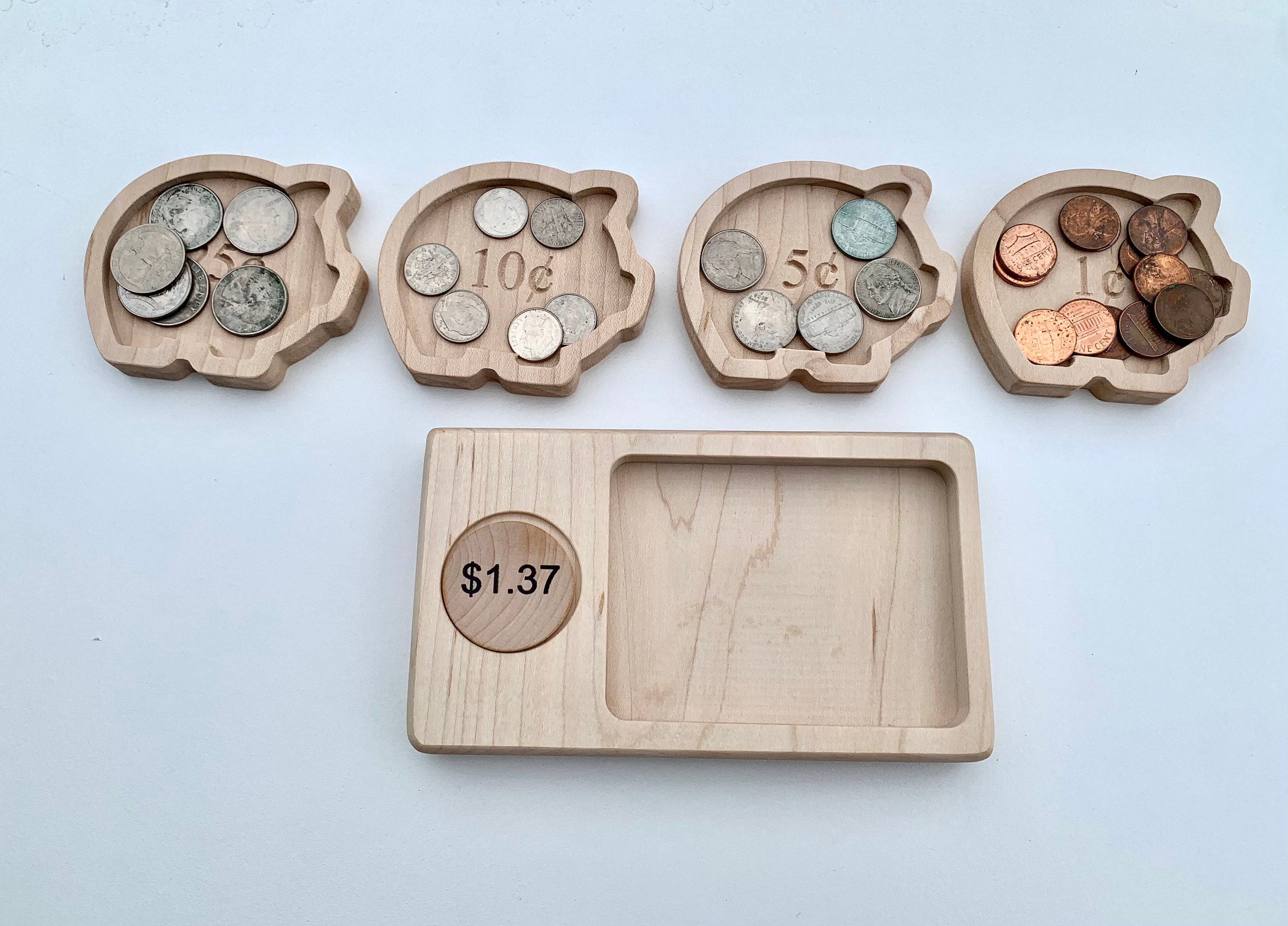 Money Sorting Activity Wooden Sand Tray Math Board | Etsy