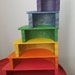 Wooden Rainbow and Building Plate Set Rainbow Stacker Half - Etsy