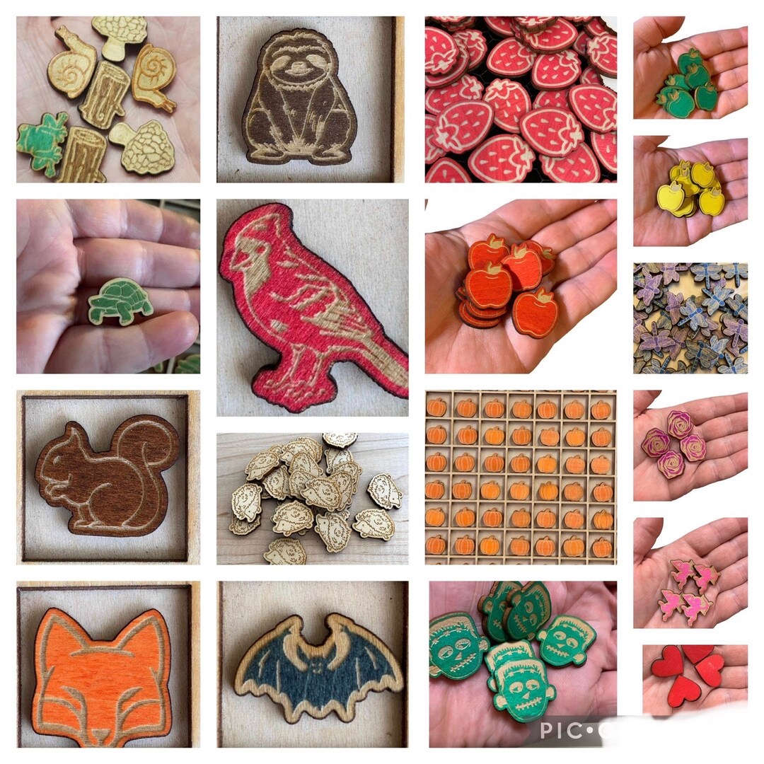 100 Math Counters, Set of Wooden Counters, Sensory Play Manipulatives ...