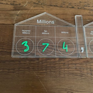 Acrylic Place Value Set, Place Value Street Set, Math Set, Numbers Set ...