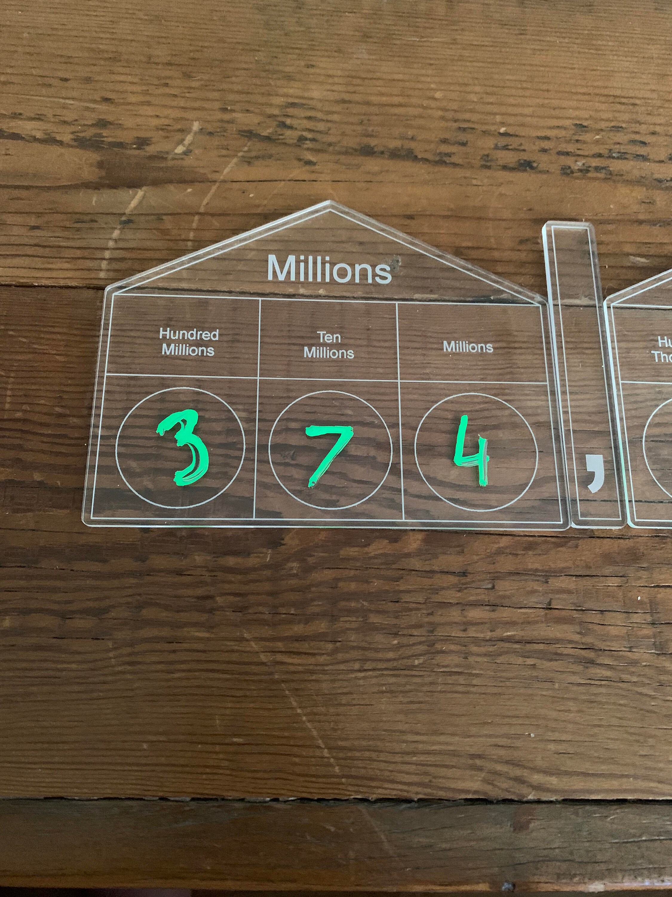 Acrylic Place Value Set, Place Value Street Set, Math Set, Numbers Set ...