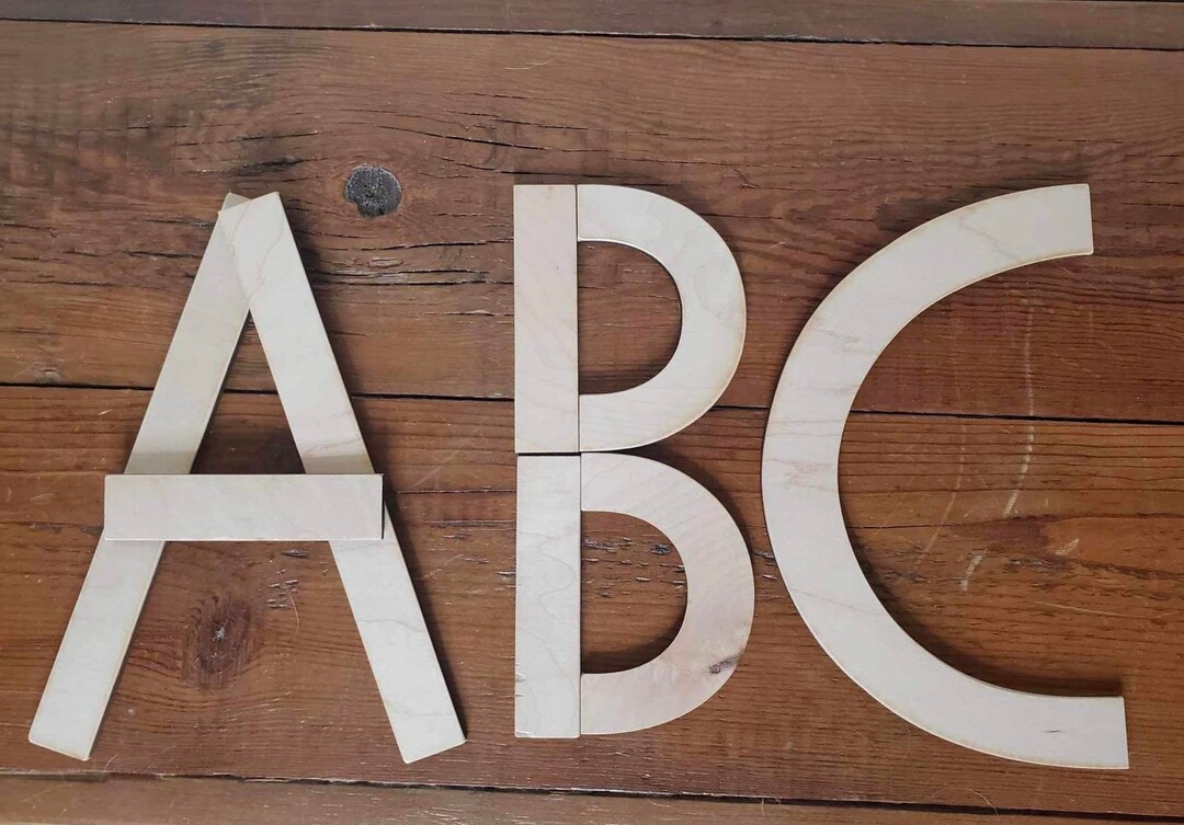 Wooden Letter Building Set, Letter Learning Straight and Curve Set ...