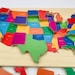 USA Map Puzzle, Wooden Puzzle, Map of the United States, Montessori ...