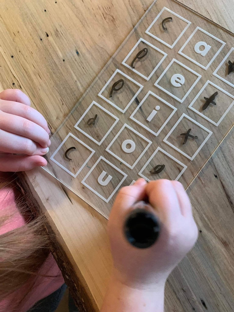 Dry Erase Cvc Word Building Board Acrylic Aeiou Board - Etsy