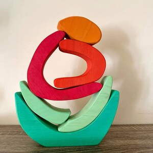 Mini Flower Stacker, Wooden Flower Stacker, Wooden Stacking Toy ...