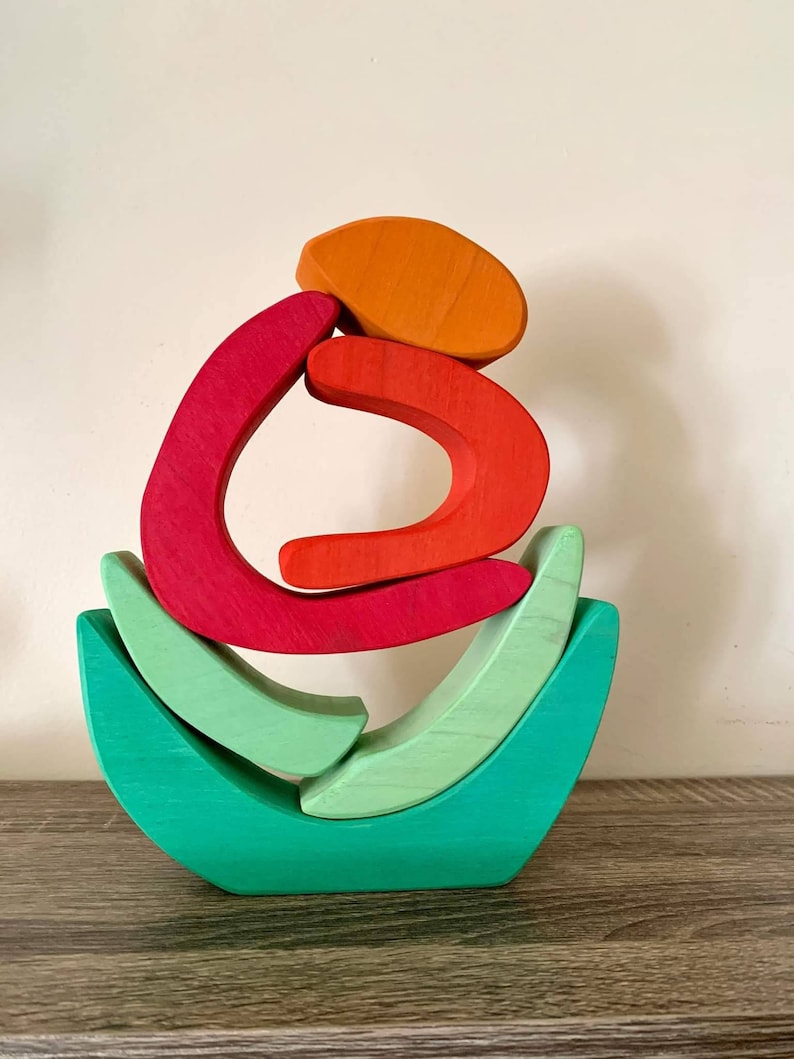 Mini Flower Stacker, Wooden Flower Stacker, Wooden Stacking Toy ...