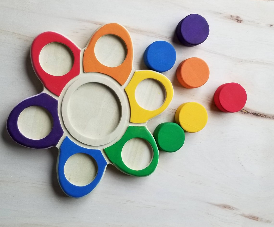 Color Sorting Tray Free Shipping Color Sorter Rainbow Tray - Etsy