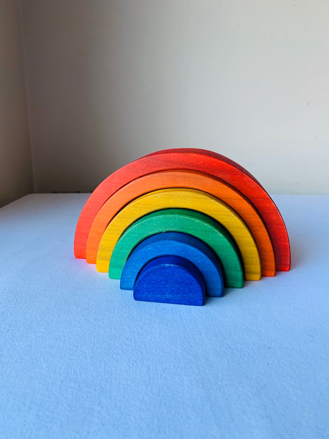 Mini Rainbow Stacker Puzzle, Mini Rainbow, Wooden Toy, Mini Stacker, 2. ...