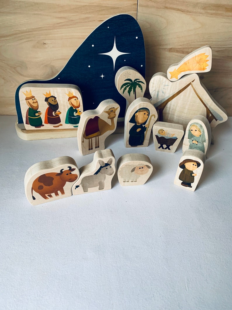 Wooden Nativity set Nativity play set Nativity scene | Etsy