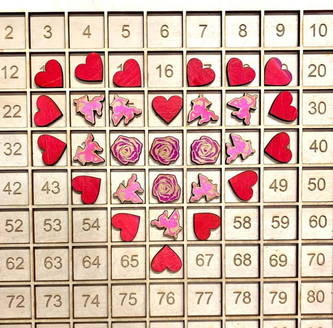 Wooden Valentines Day Holiday Manipulatives, Valentine Math Tokens ...