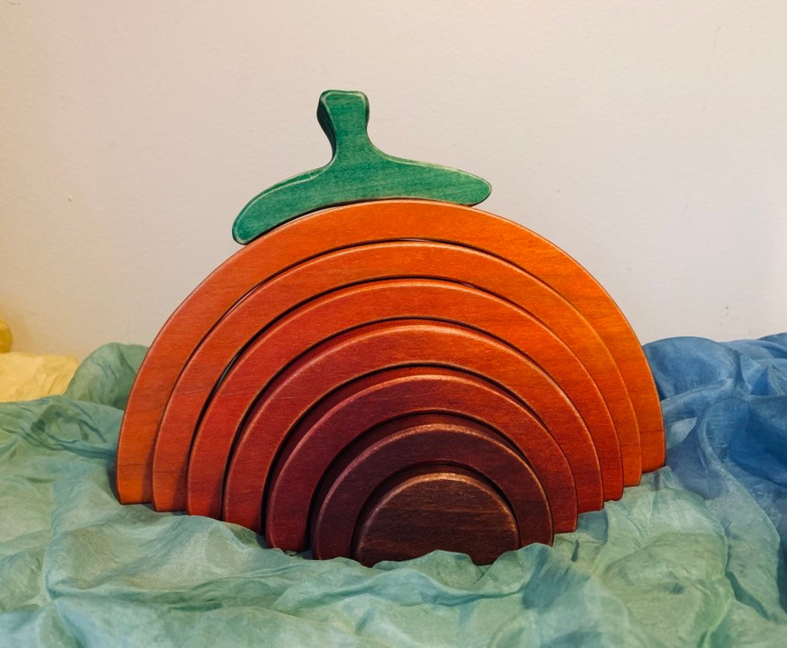 Pumpkin Stacker, Pumpkin Puzzle Stacker, Wooden Toy, Waldorf Inspired ...
