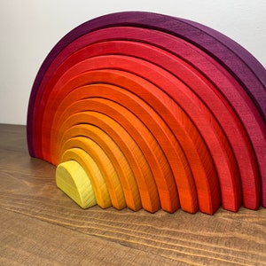 Sunsent Rainbow Stacker Puzzle, Rainbow Puzzle, Montessori Inspired, 2. ...
