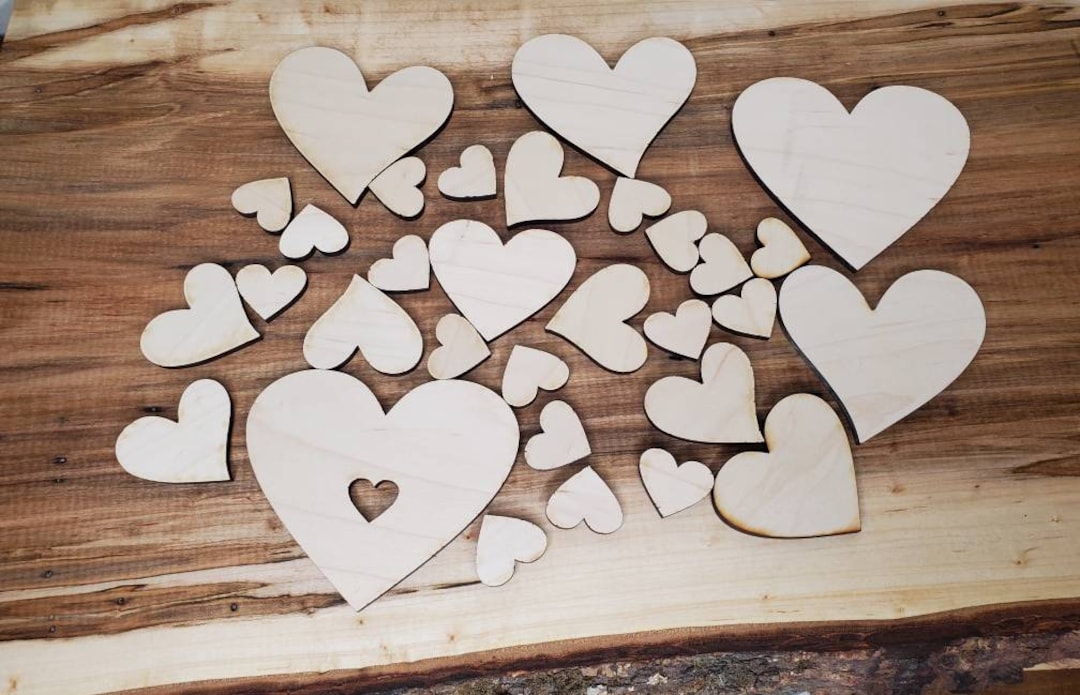 DIY Wooden Hearts, Craft Blanks, Wooden Heart Blanks, Valentines Hearts ...