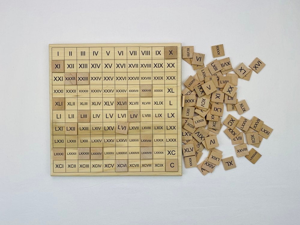 Roman Numeral board Montessori Math Set Roman Numeral 100 | Etsy