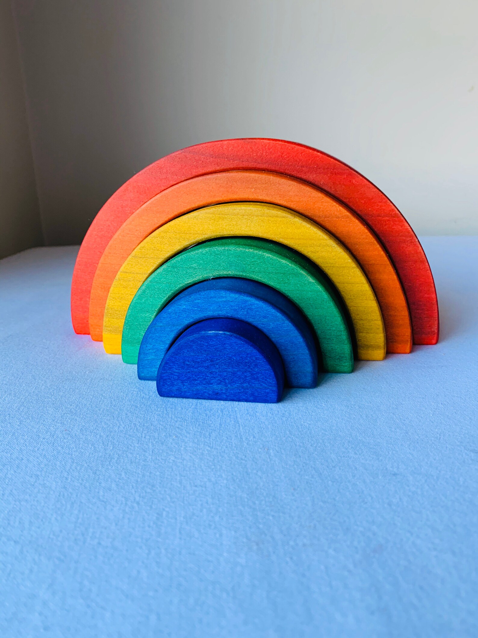 Mini Rainbow Stacker Puzzle, Mini Rainbow, Wooden Toy, Mini Stacker, 2. ...