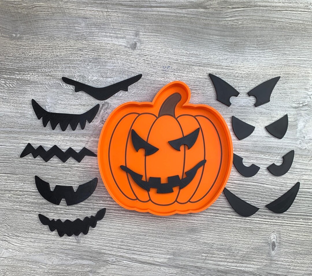 Build a Jack O Lantern, Jack-o-lantern Sensory Tray, Halloween Arts and ...