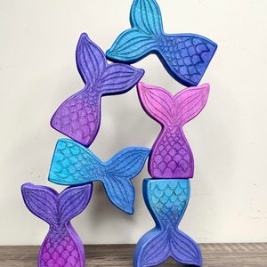 Wooden Mermaid Tail Stacking Toy, Mermaid Wooden Stacker, Wooden ...