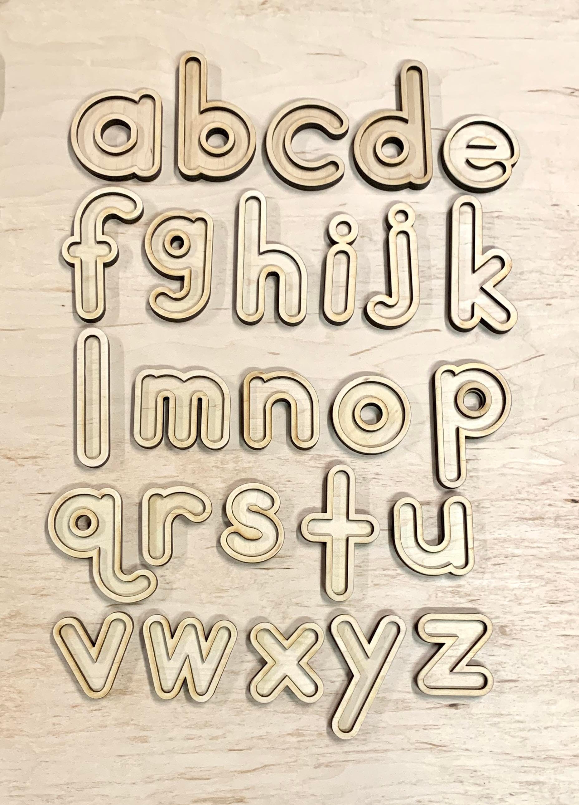 Wooden Alphabet Sensory Tray Set, Montessori Alphabet Trays. Wooden ...