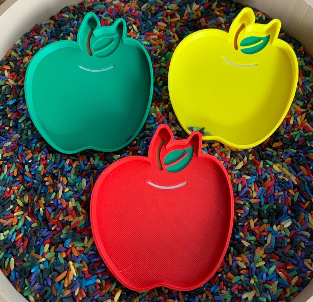 Multi Color Apple Mini Sensory Tray Set, Sensory Tray Set, Halloween ...