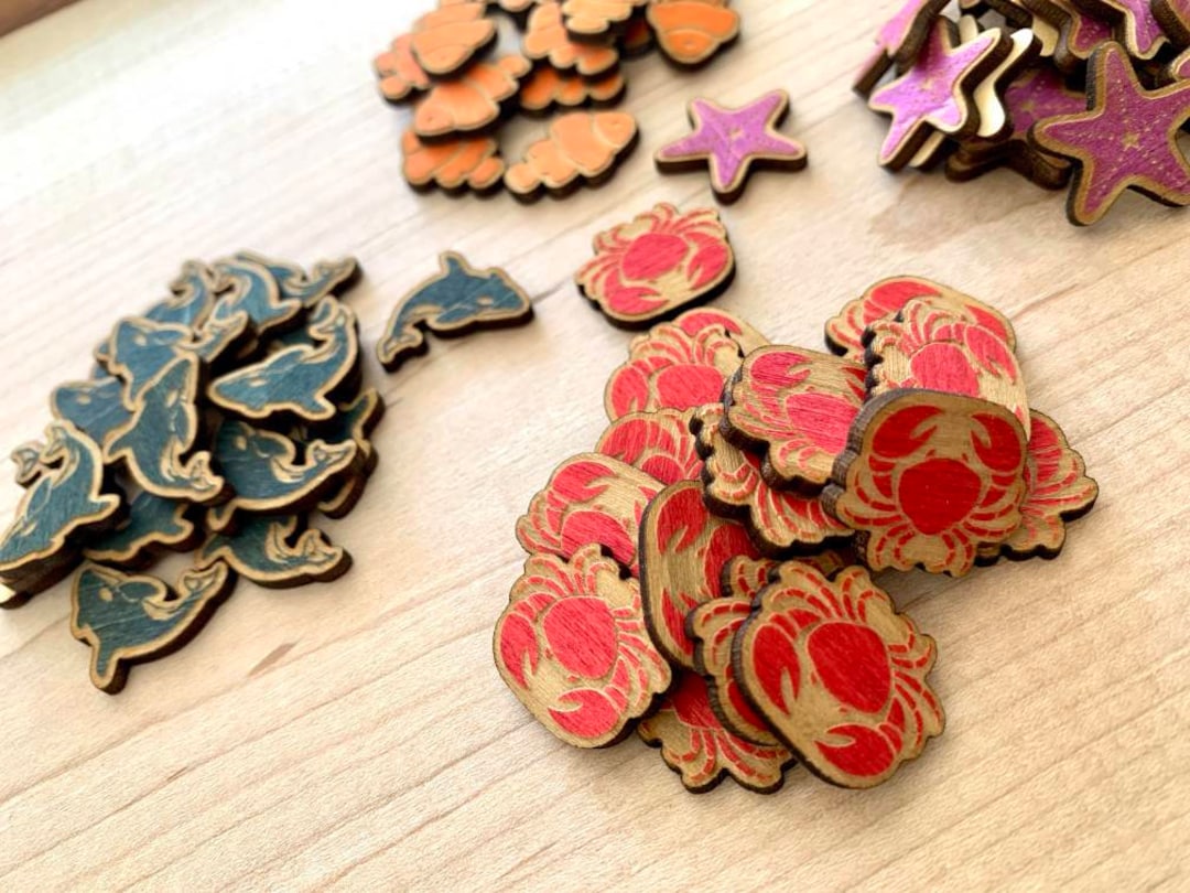 100 Under the Sea Counters Set, Clownfish, Orca, Killer Whale, Crab ...